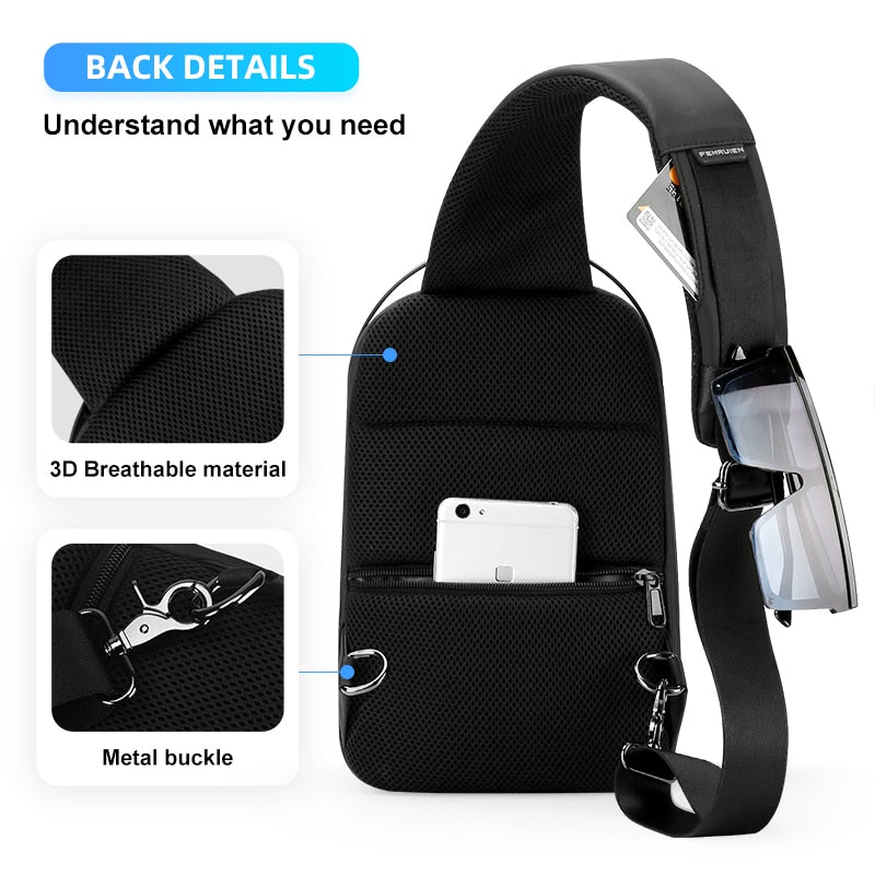 Sling Bag Crossbody Bag For Men Waterproof Anti-theft Men's Shoulder ...
